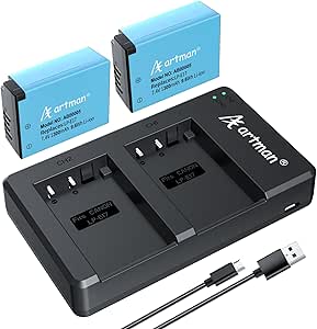 Amazon.com : Artman 2-Pack LP-E17 Batteries and Rapid Dual USB Charger for Canon EOS R50 RP R10 ...