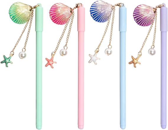 Amazon.com: NEWEST 8 Pieces Colorful Gel Pens, Cute Pens with Shell ...