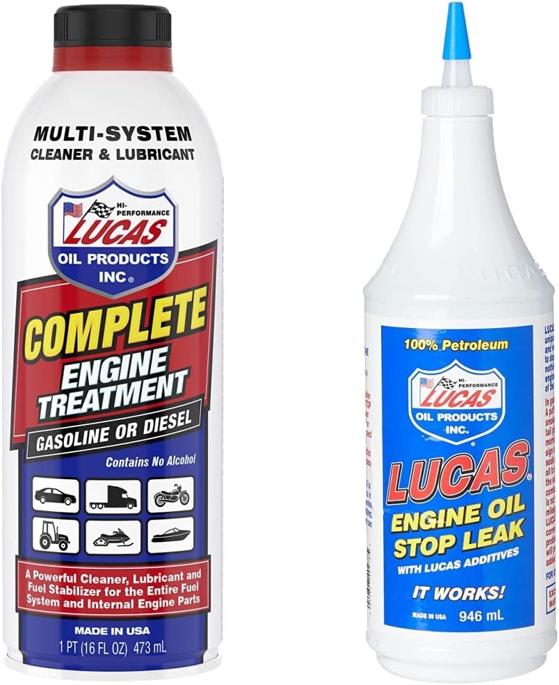 Lucas Oil 40016 Complete Engine Treatment-473ml & 40278 Engine Stop ...