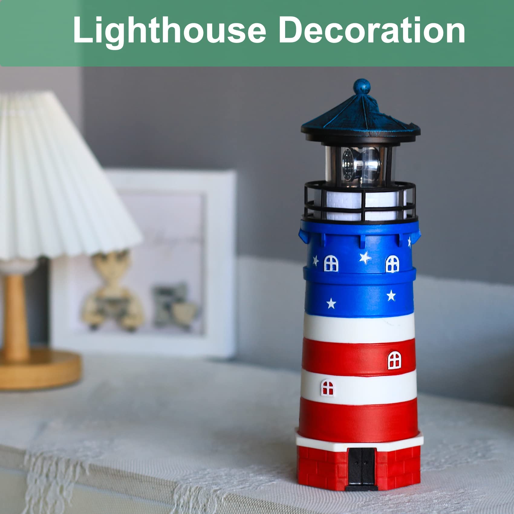Snapklik.com : WDLFCGC Solar Powered Lighthouse Decor,Solar Lighthouse