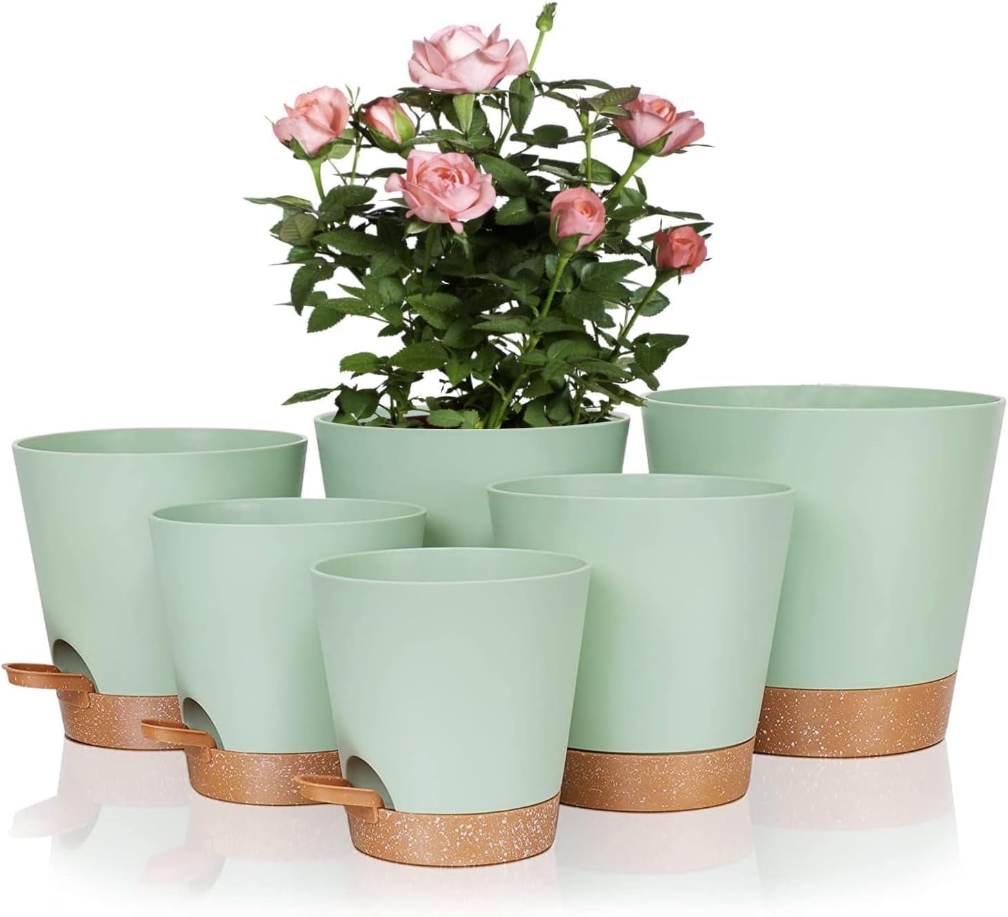 6 Pack Plant Pots 8/7/6.5/6/5.5/5 Inch, Self Watering Plant Pots with ...
