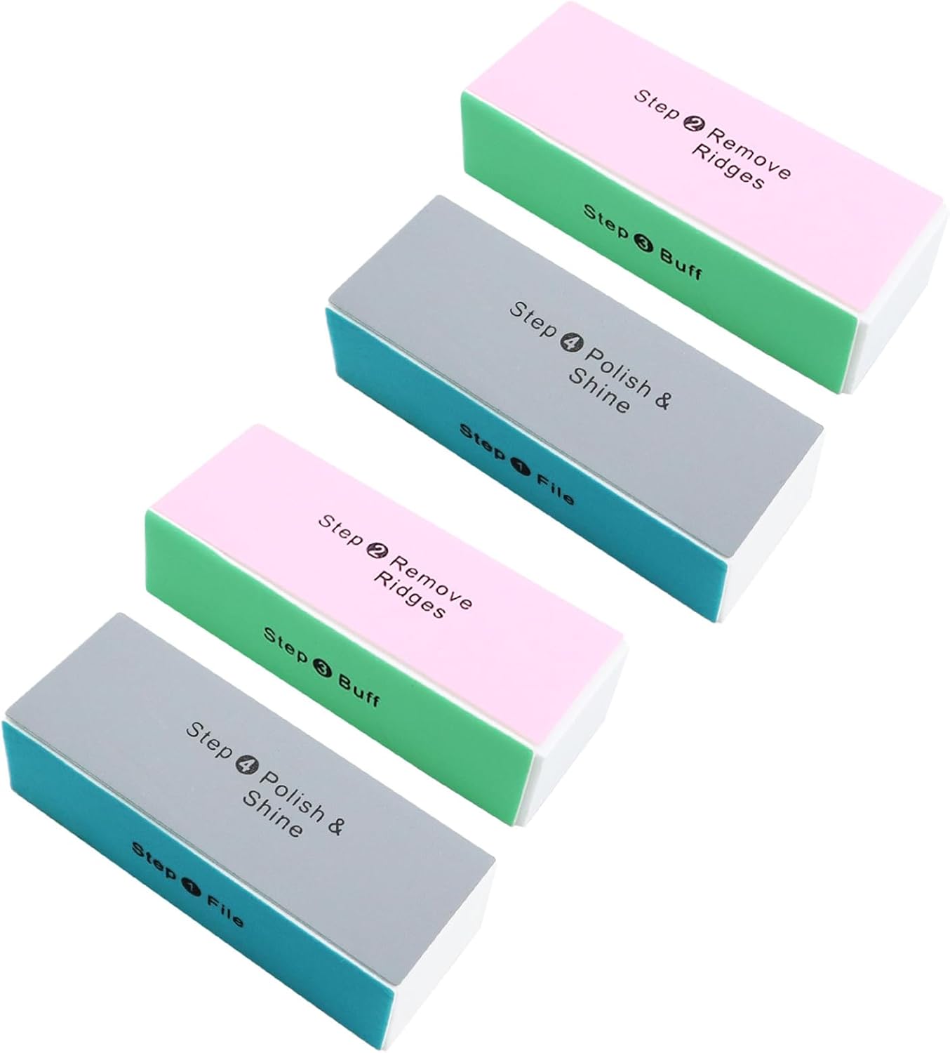 4 Way Nail Buffer Block,6 PCS Nail Polisher Sponge Emery Board 4-Sided ...