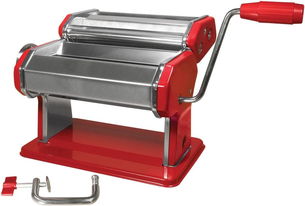 Amazon.com: Weston Traditional Style Pasta Machine, 6", Tuscan Red ...