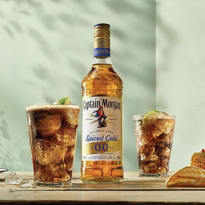 Captain Morgan Spiced Gold | Alcohol Free Rum | 0.0% ABV | 700ml Bottle ...