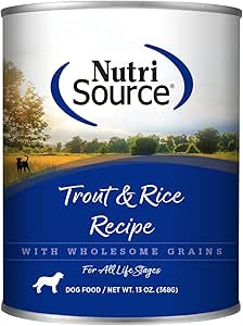 NutriSource Wet Dog Food, Trout and Rice, 13 Ounce (Pack of 12): Pet ...