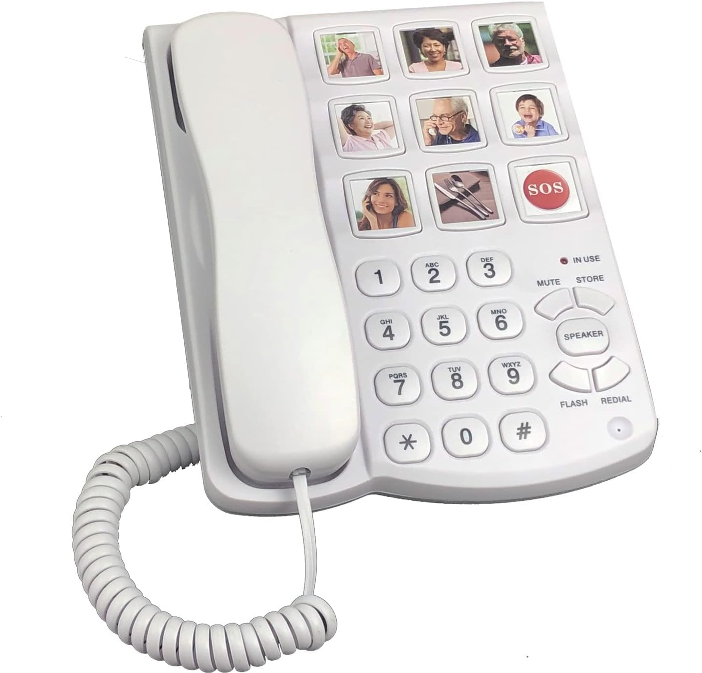 Big Button Telephone Photo Memory Corded Phone For Seniors Dial ...