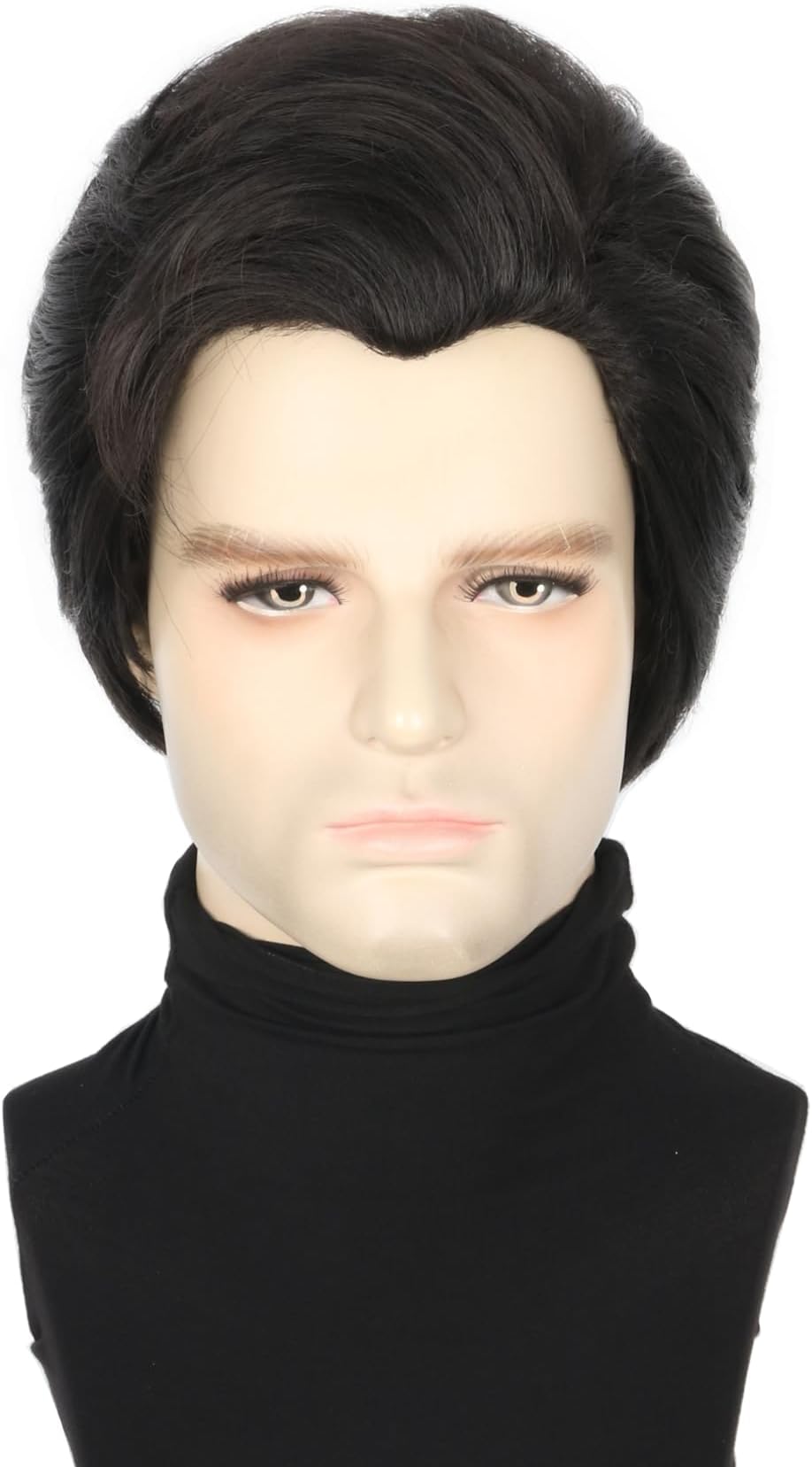 Amazon.com: Topcosplay Men Wig Black Short Slicked-back Halloween ...