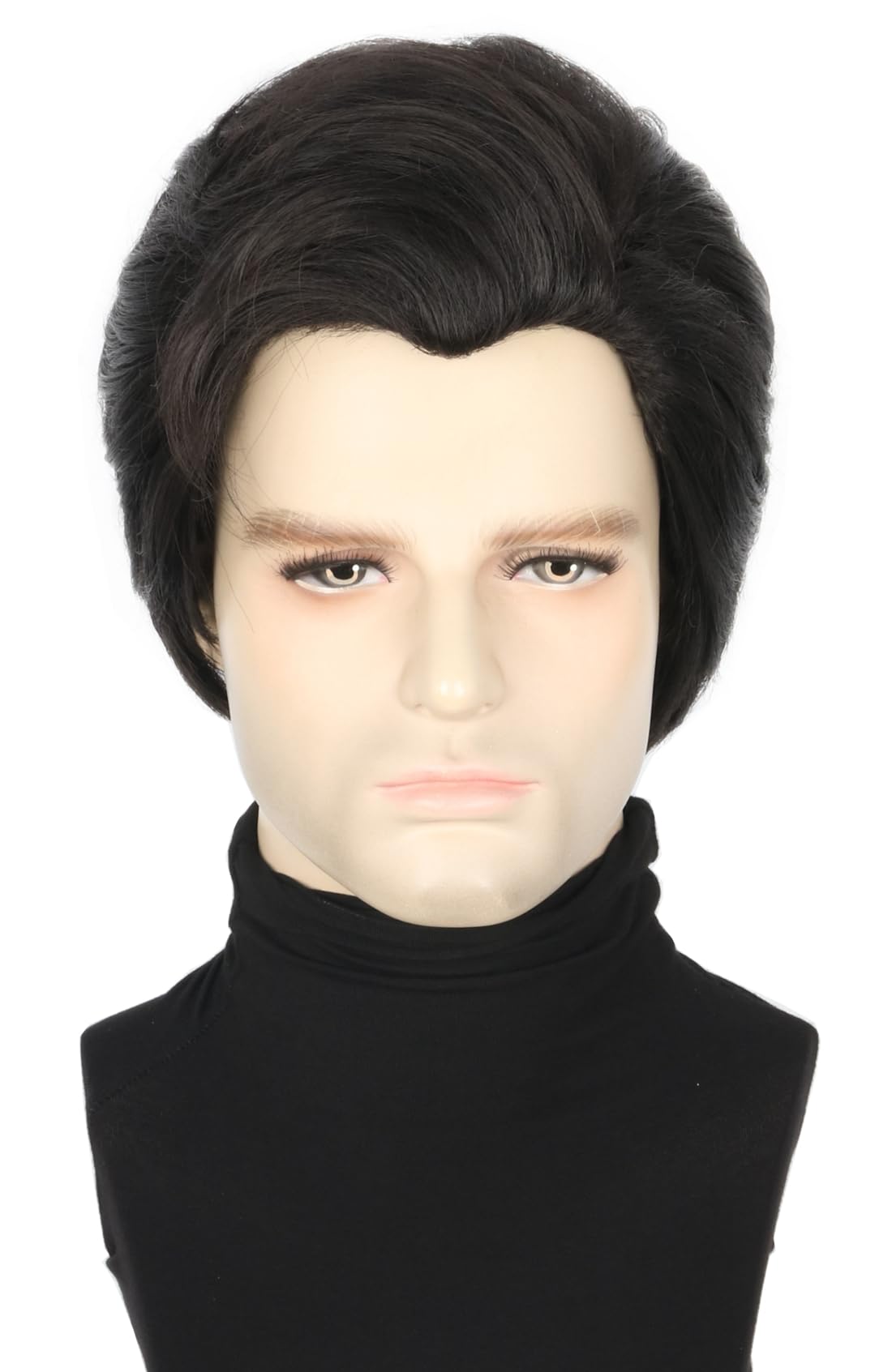 Amazon.com: Topcosplay Mens Danny Wig Black Short Slicked-back ...