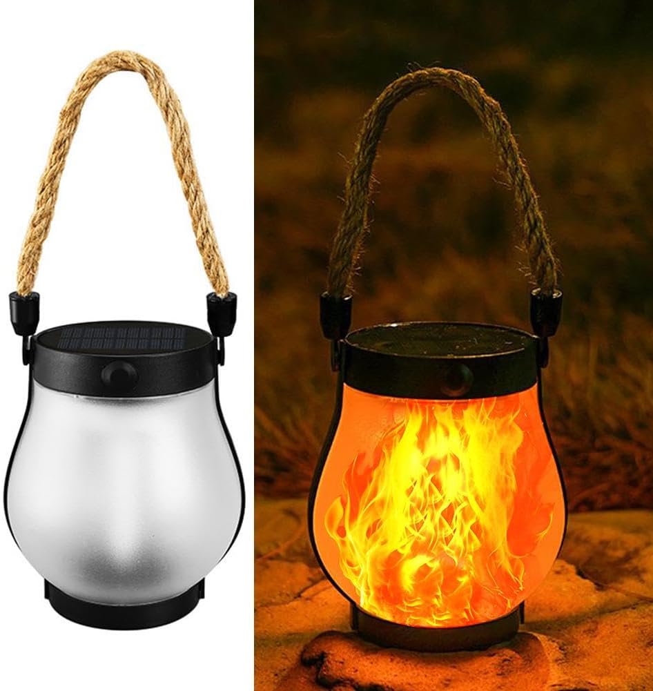 Amazon.com: Flickering Flame Solar Lanterns, Dancing Flame Solar ...