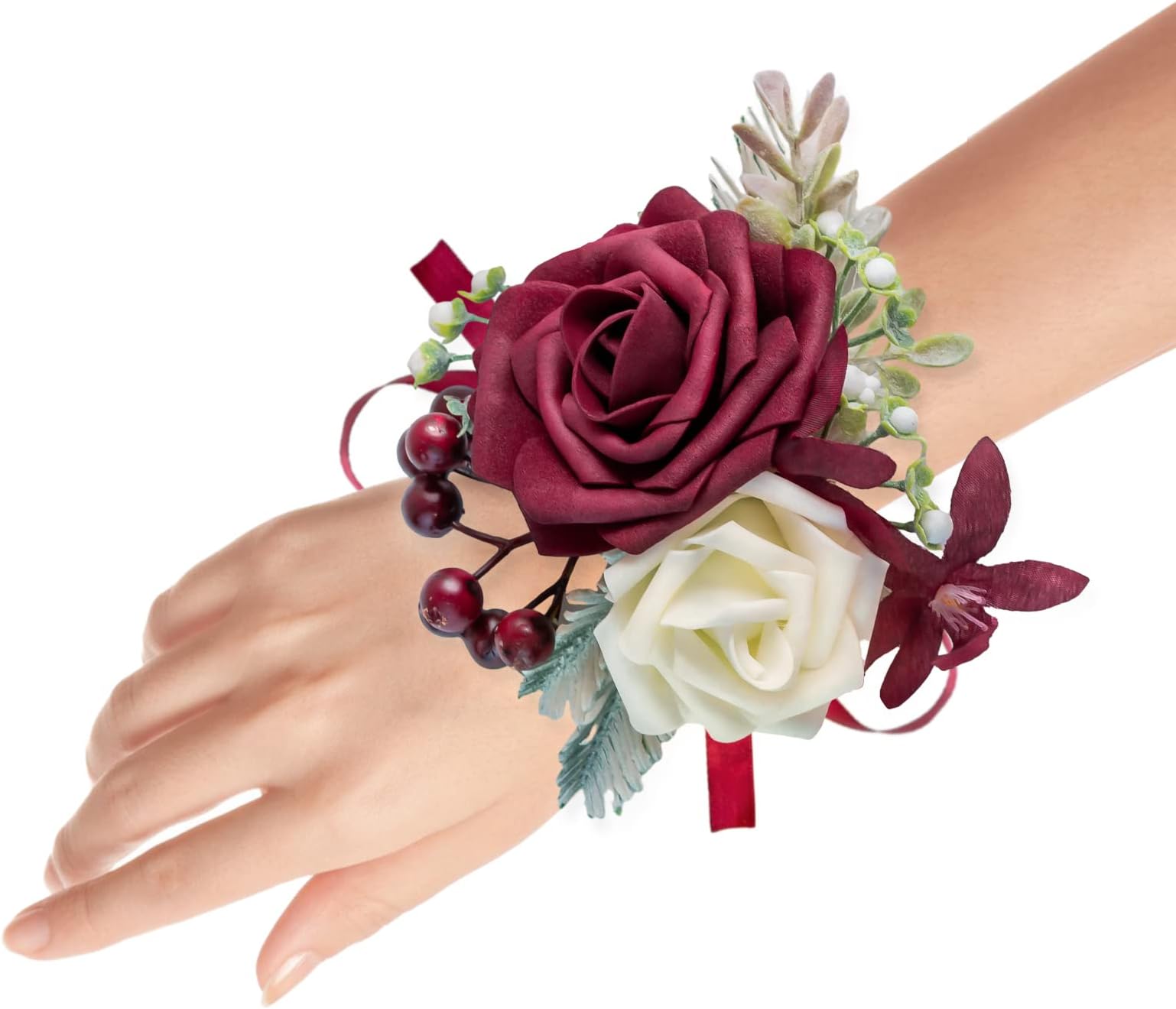 Amazon.com: YSOJMAN Wrist Corsage Wristlet and Boutonniere Set for ...