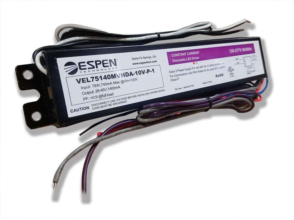 Amazon.com: Espen Tecnología VEL75140MVHDA-10V-P-1, controlador de corriente constante LED, 75W ...