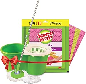 Amazon.com: Scotch-Brite Plastic Spin Mop Head and Handle and Scotch ...