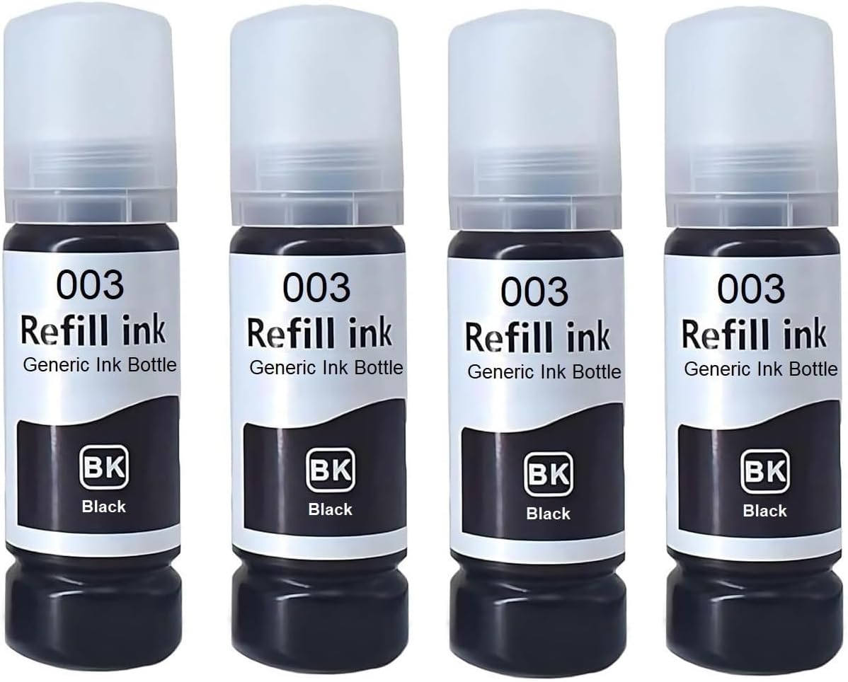 003 Black Refill Ink for Epson L3110, L3150, L3250, L3252 L3115, L3116 ...