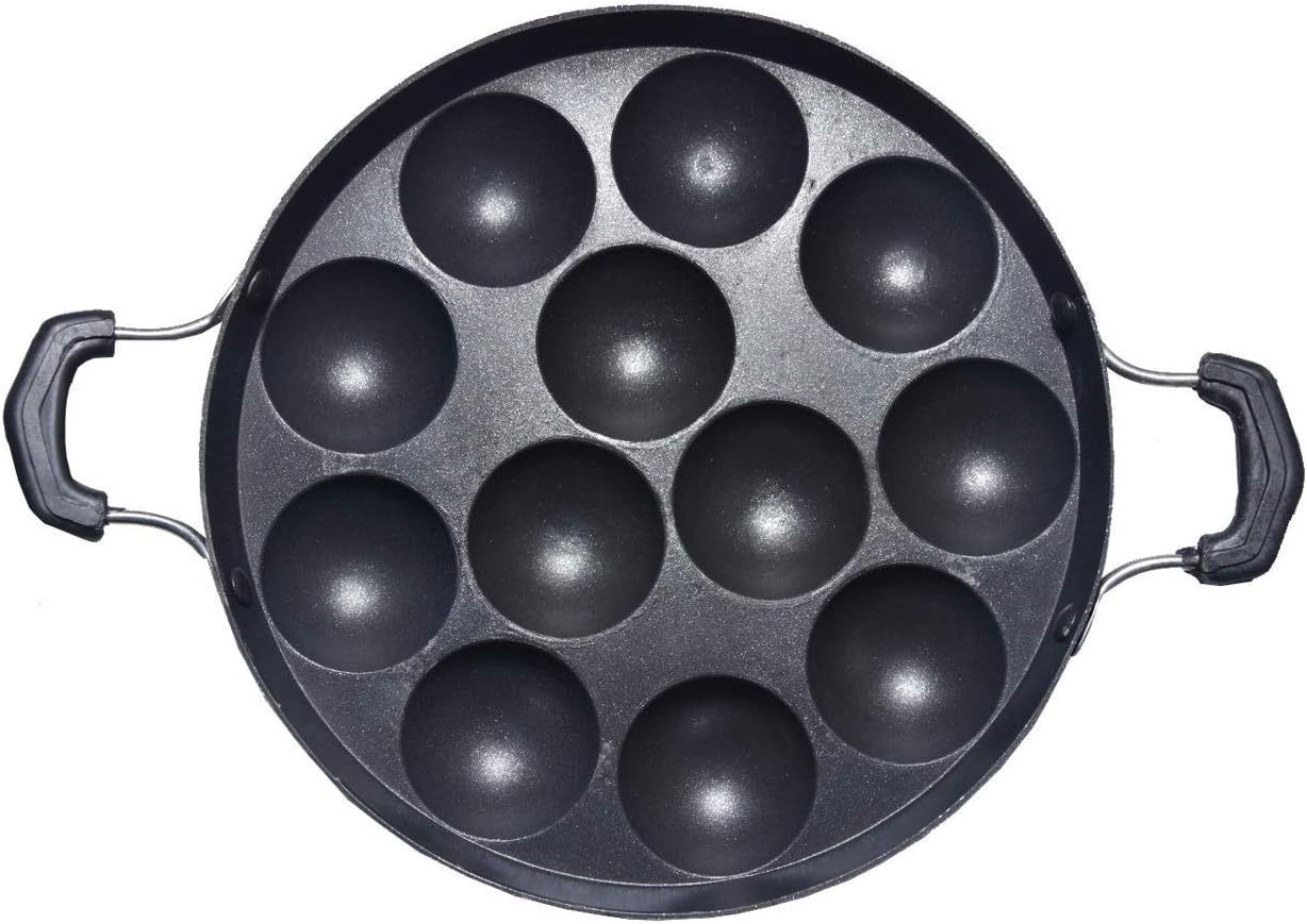 Antiadherente Appam Maker 12 cavidades Appam Patra Pan con 2 asas ...