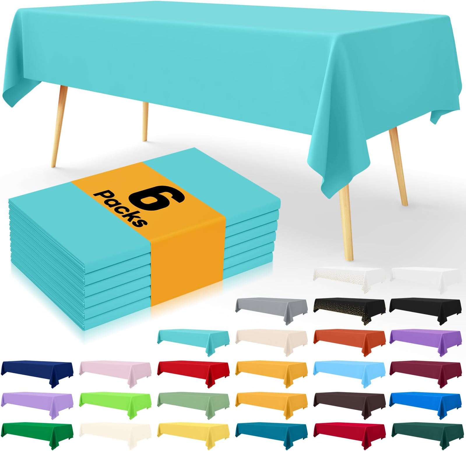 Amazon.com: Grandipity 12 Pack Premium Disposable Plastic Tablecloth 54 ...