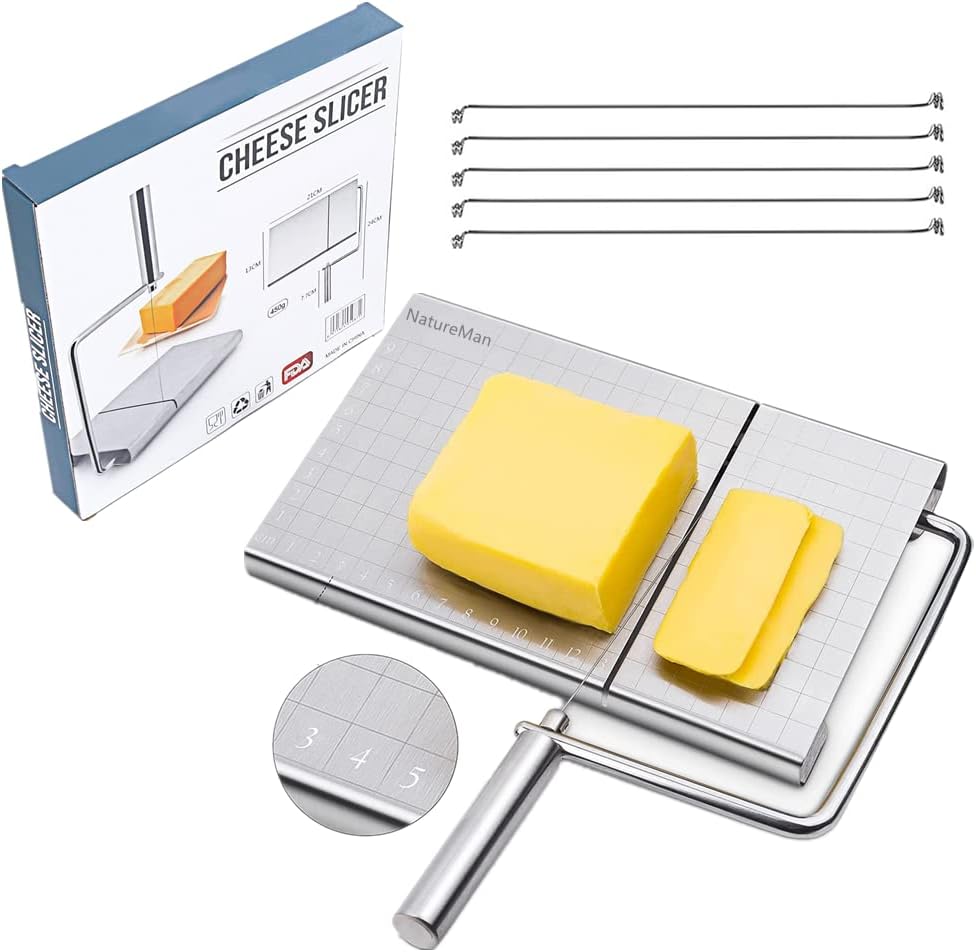Amazon.com: NatureMan Cheese Slicer With Wire,Stainless Steel Cheese ...