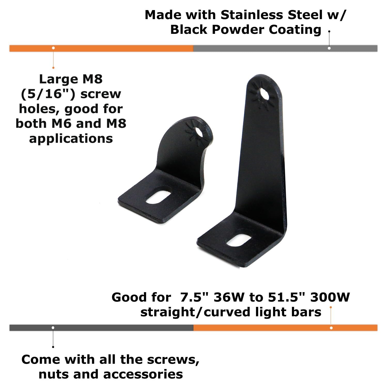 Snapklik.com : iJDMTOY 2-Pack Universal Side Mounting Brackets Compatible