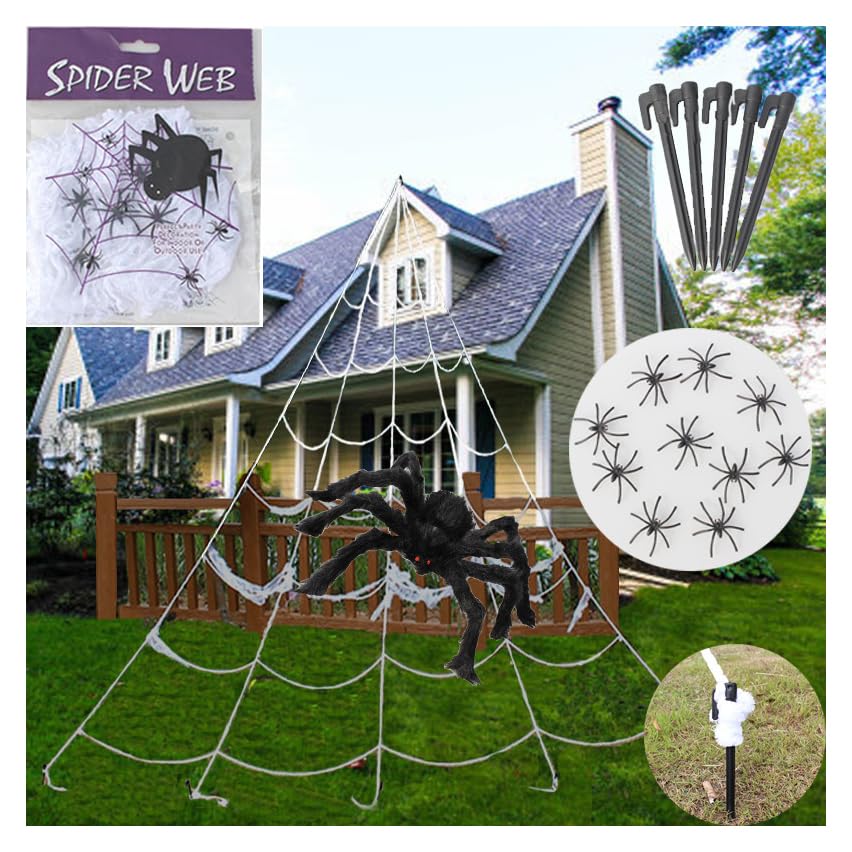 Amazon.com: Lynkaye Halloween Giant Fake Spider Web Comb Large ...