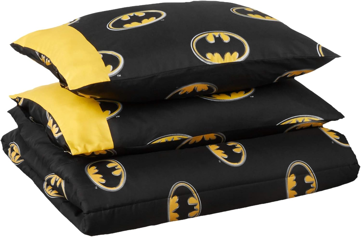 Amazon.com: JPI Batman Emblem Luxury 3pc Comforter Set Reversible Super ...