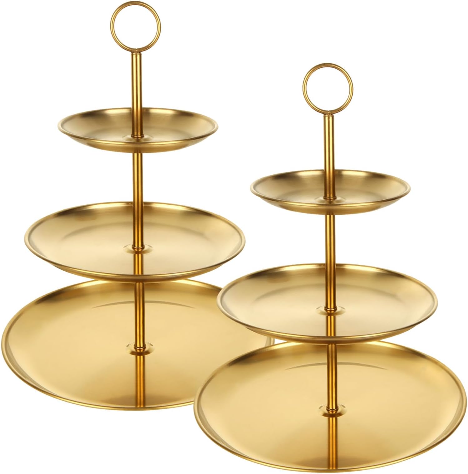 Amazon.com: ABuff 3 Tiered Gold Cupcake Stand 2 Pack Stainless Steel ...