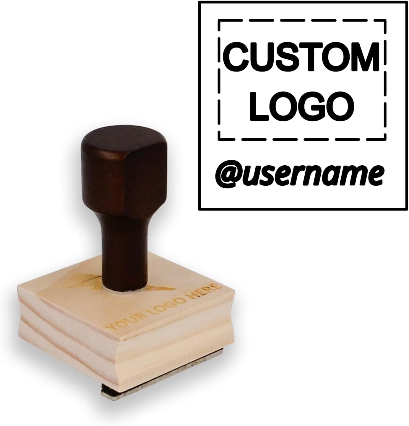 Amazon.com : ExcelMark Custom Logo Stamp with Wood Handle ...