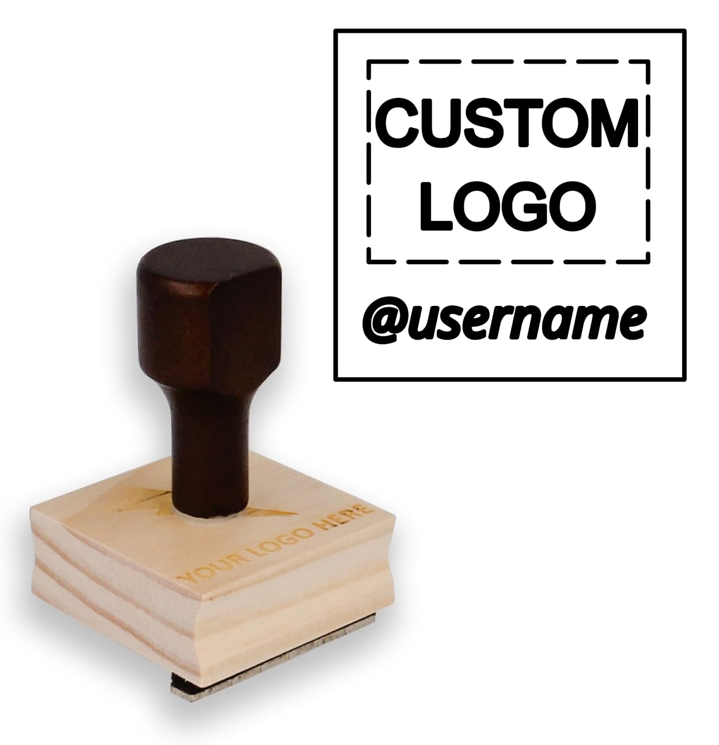 Amazon.com : ExcelMark Custom Logo Stamp with Wood Handle ...