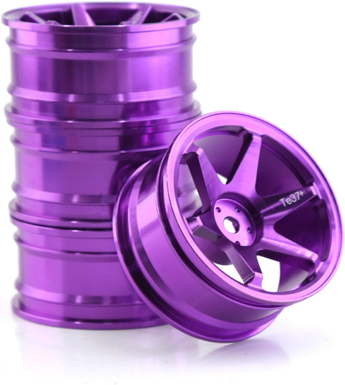 Amazon.com: Chanmoo 1/10 RC On Road Wheels Rims 12mm Hex Alloy Aluminum ...