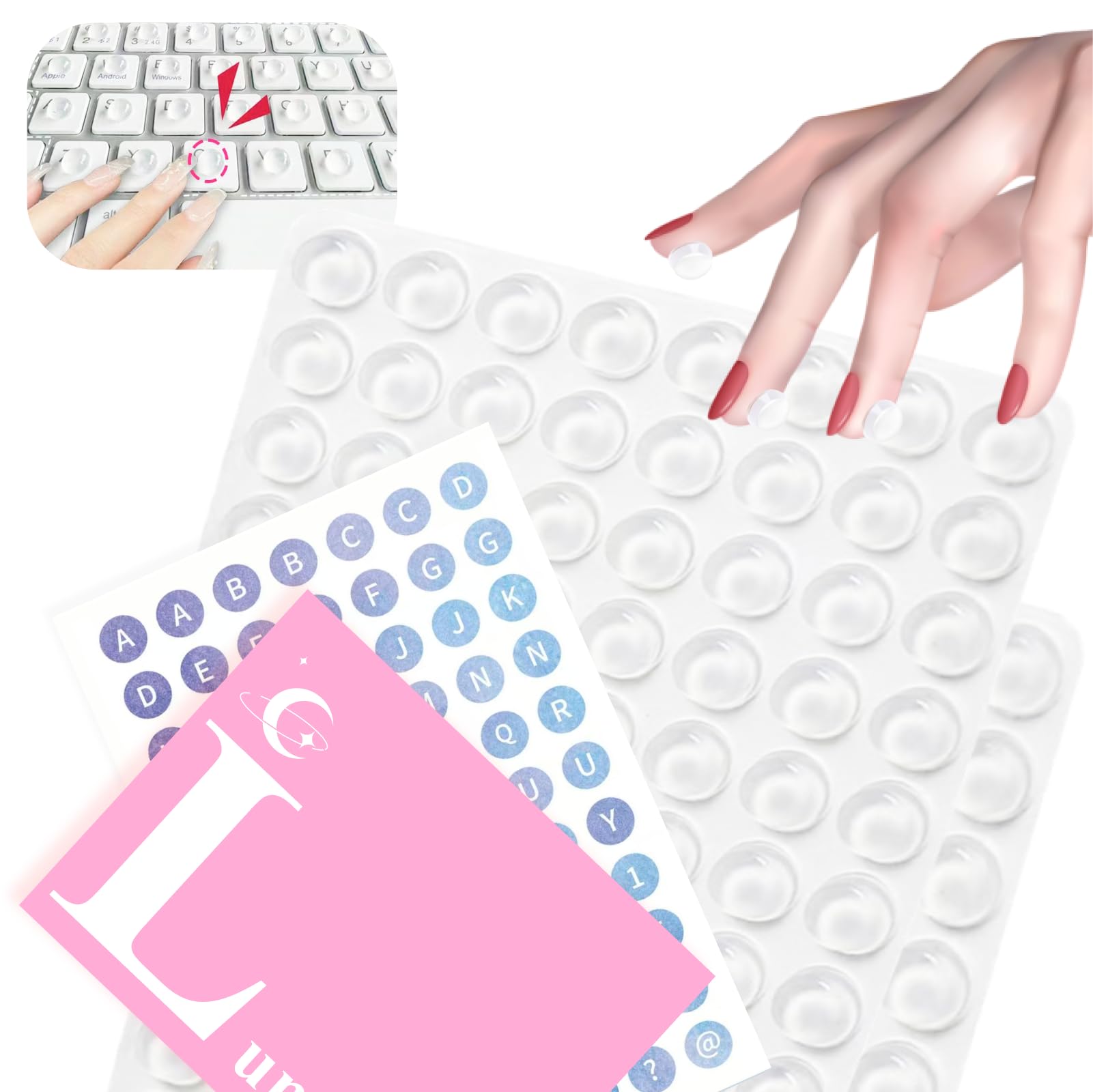 Amazon.com: Nail Art Typing Stickers - Clear Comfortable Protection for ...