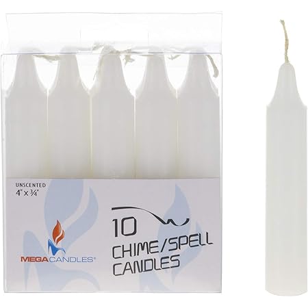 Amazon.com: Mega Candles 10 pcs Unscented White Mini Taper Candle, 4 ...