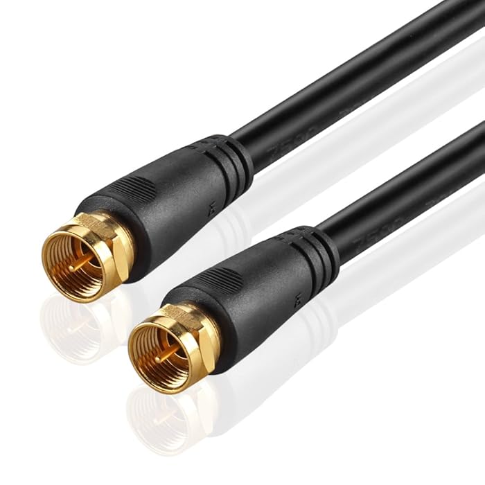 Buy TNP Coaxial Cable (6 Feet) with F Connectors F-Type Pin Plug Socket ...