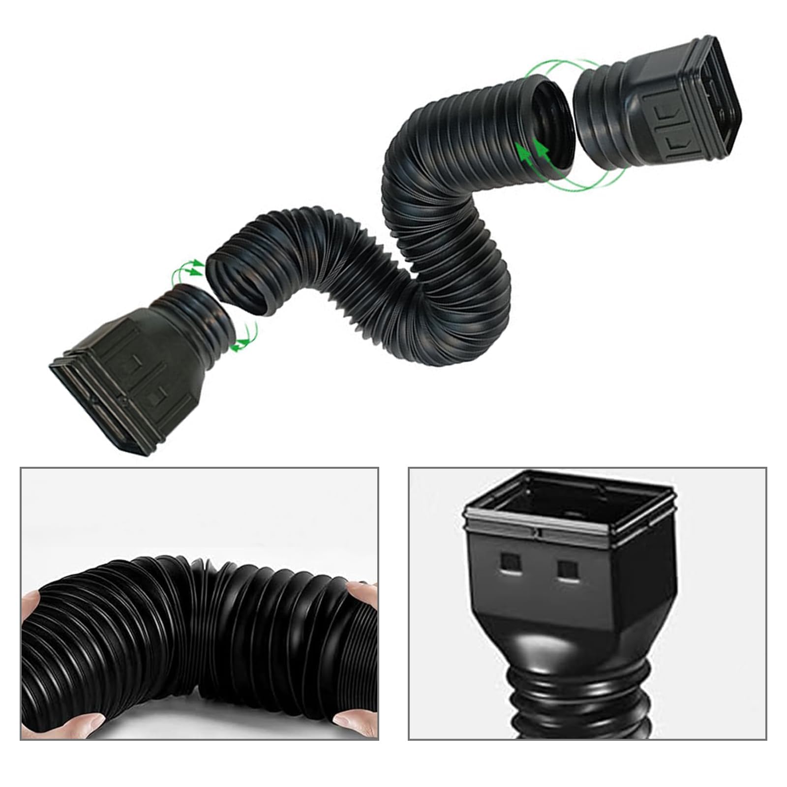 CLKE Rain Gutter Downspout Extension, Flexible Down Spout Extender ...