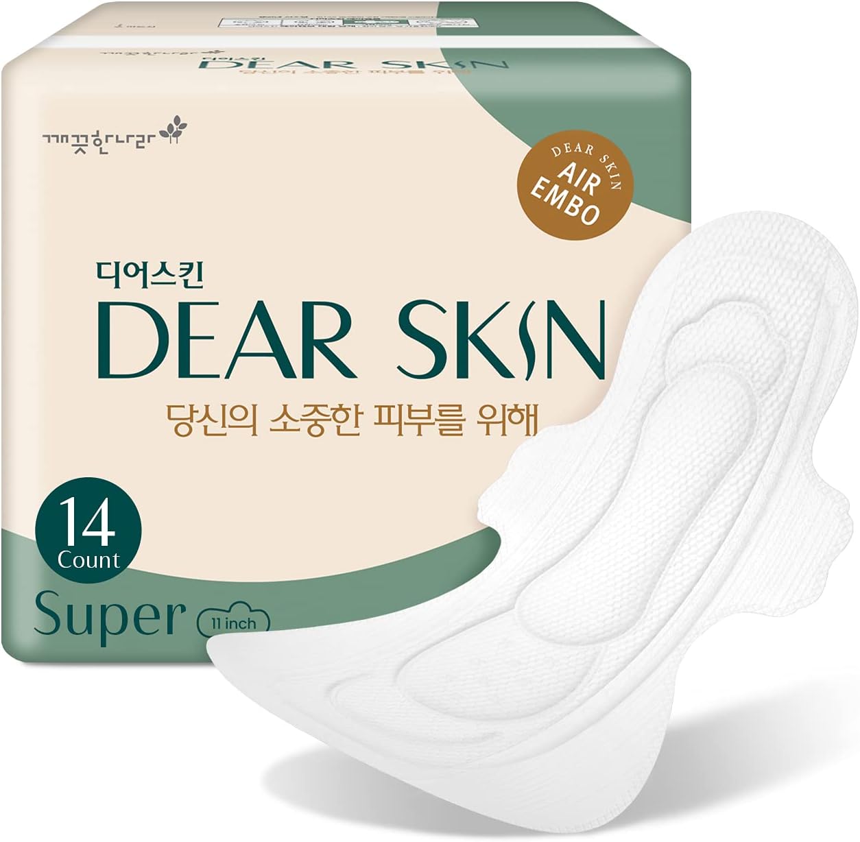 Amazon.com: DEAR SKIN Air Embo Sanitary Pads Super (14 Count) - Derma ...