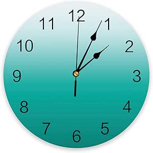 Amazon.com: Wall Clock Teal Battery Operated Clocks PVC Silent Non ...