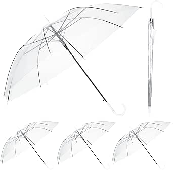 Amazon.com: Wedding Umbrellas, 4cps Auto Open Clear Bubble Umbrellas with J Handle, Rainproof ...