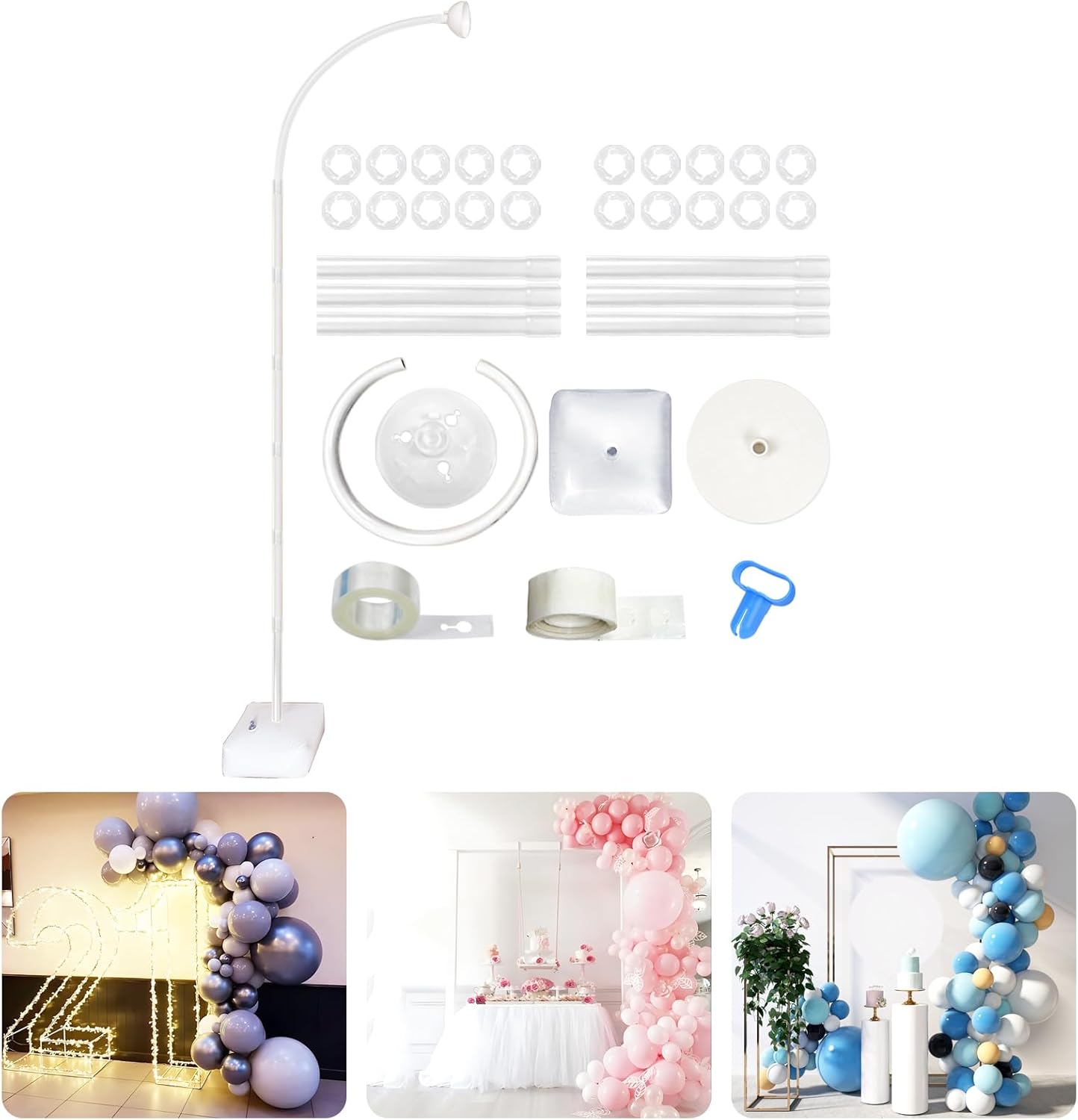 Amazon.com: 8ft Adjustable Balloon Arch Stand Bendable Balloon Arch Kit ...