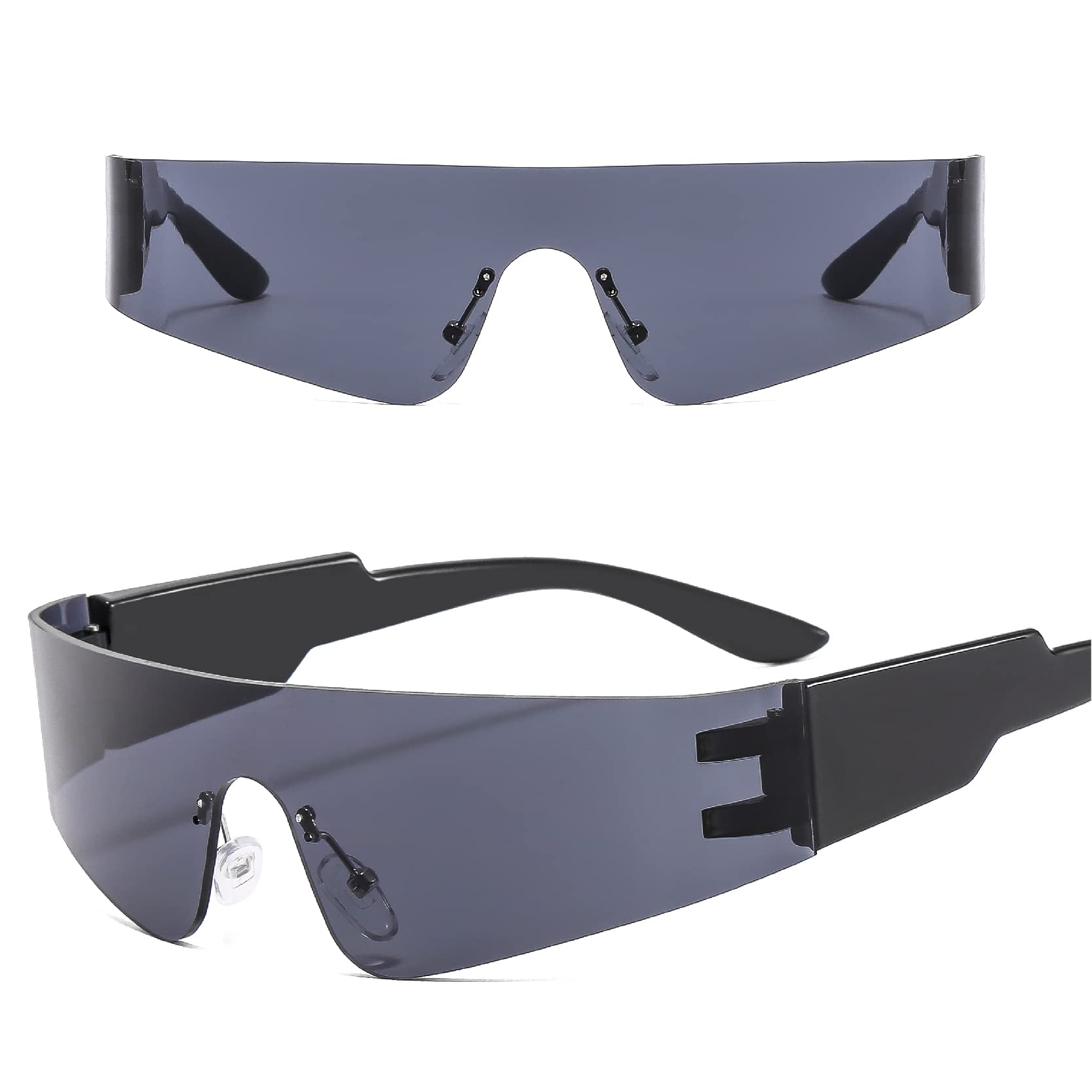 Amazon.com: Y2K Sunglasses | 2000s Rimless Glasses for Women and Men ...