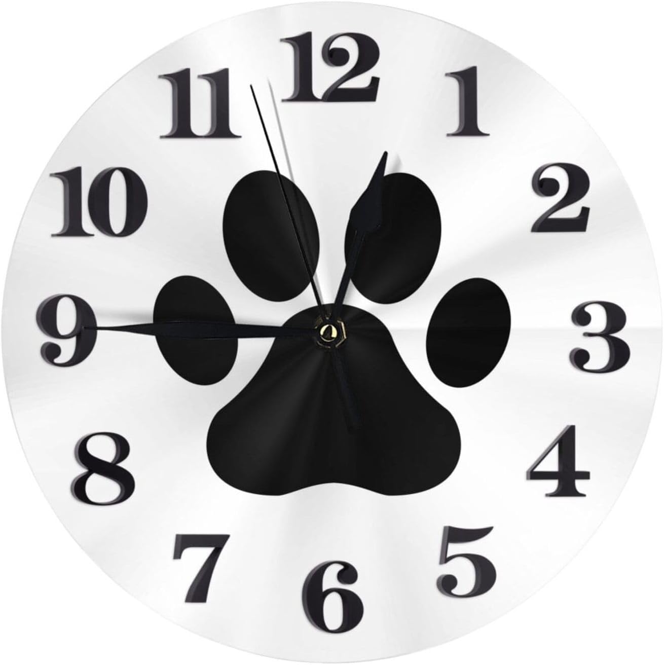 Amazon.com: Edafol Wall Clock Cat Dog Paw Print Silent Non Ticking ...