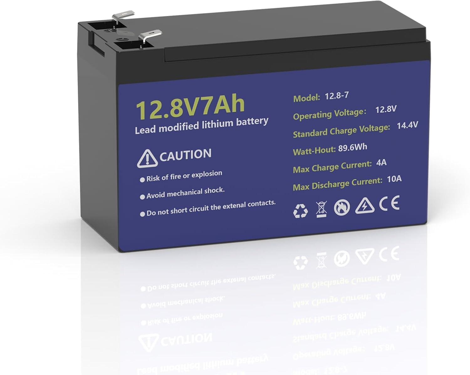 Amazon.com: 7Ah LiFePO4 Battery-12V 7Ah LiFePO4 Lithium Battery 10A BMS Protection Up to 5000 ...