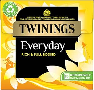 Twinings Everyday Black Tea 4 x 80 Teabags, 232g (Pack of 4) : Amazon.co.uk: Grocery