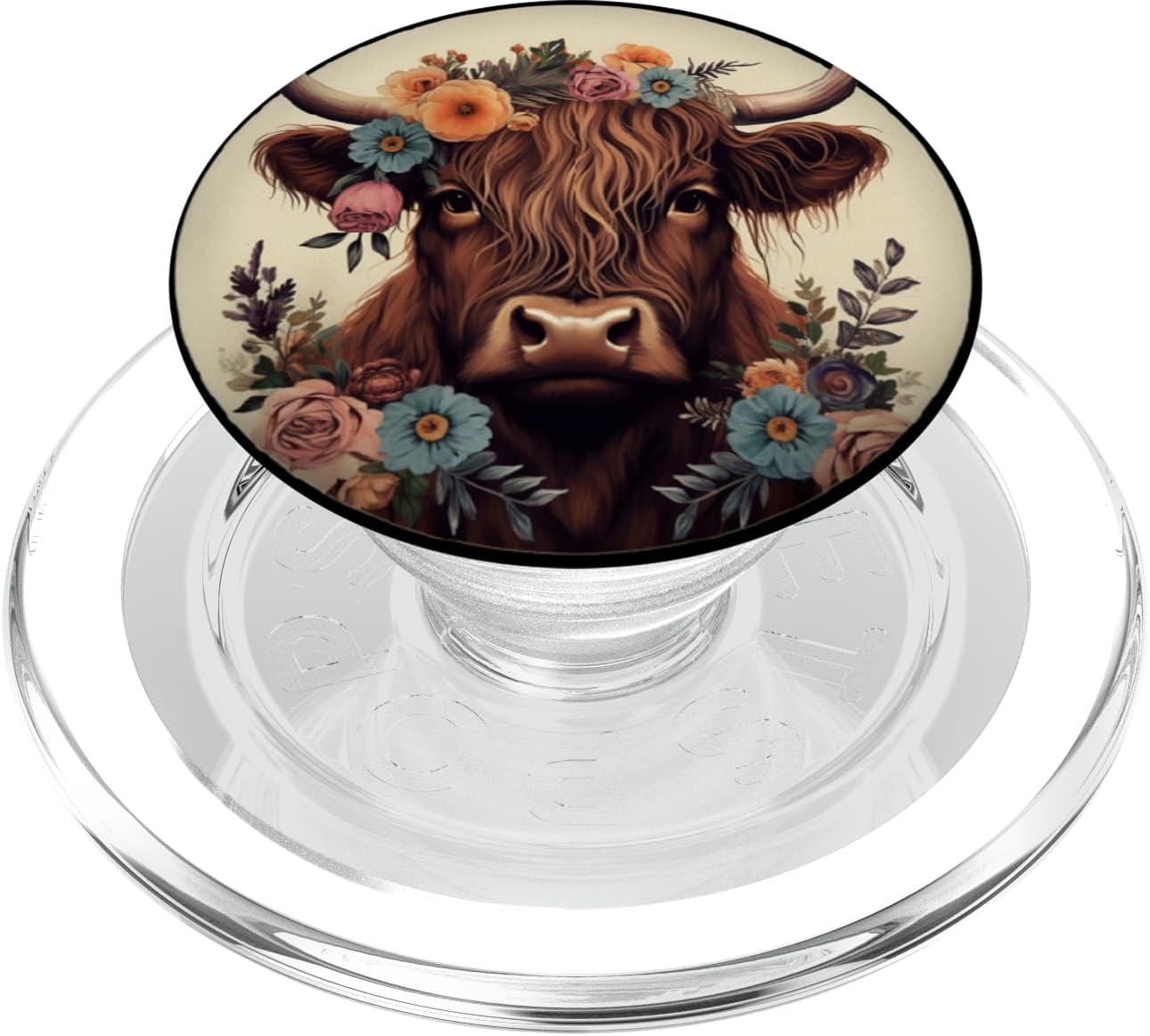 Amazon.com: Cute Baby Highland Cow Floral Scottish Cow Watercolor ...
