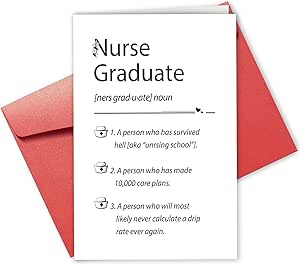 Amazon.com : Gevinna Funny Graduation Card for Nursing School Graduate, Congratulation Card for ...