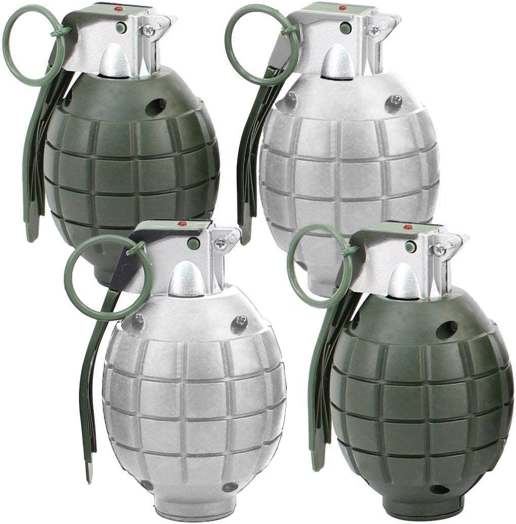 Amazon.com: Liberty Imports 4 Pack Kids Toy Military Army Pretend Play Plastic Hand Grenades ...