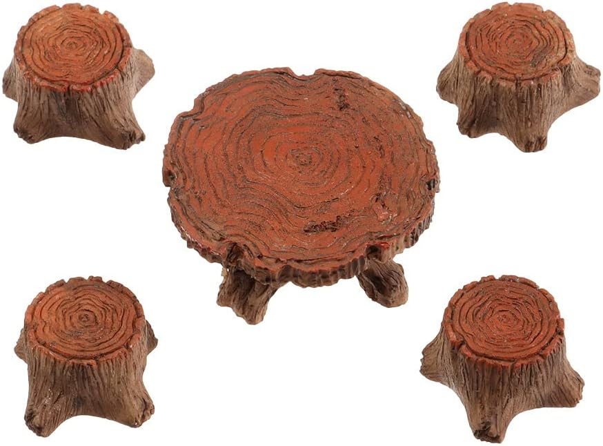 Amazon.com: gofidin Miniature Stools Table Set, Mini Bench Park Chair ...