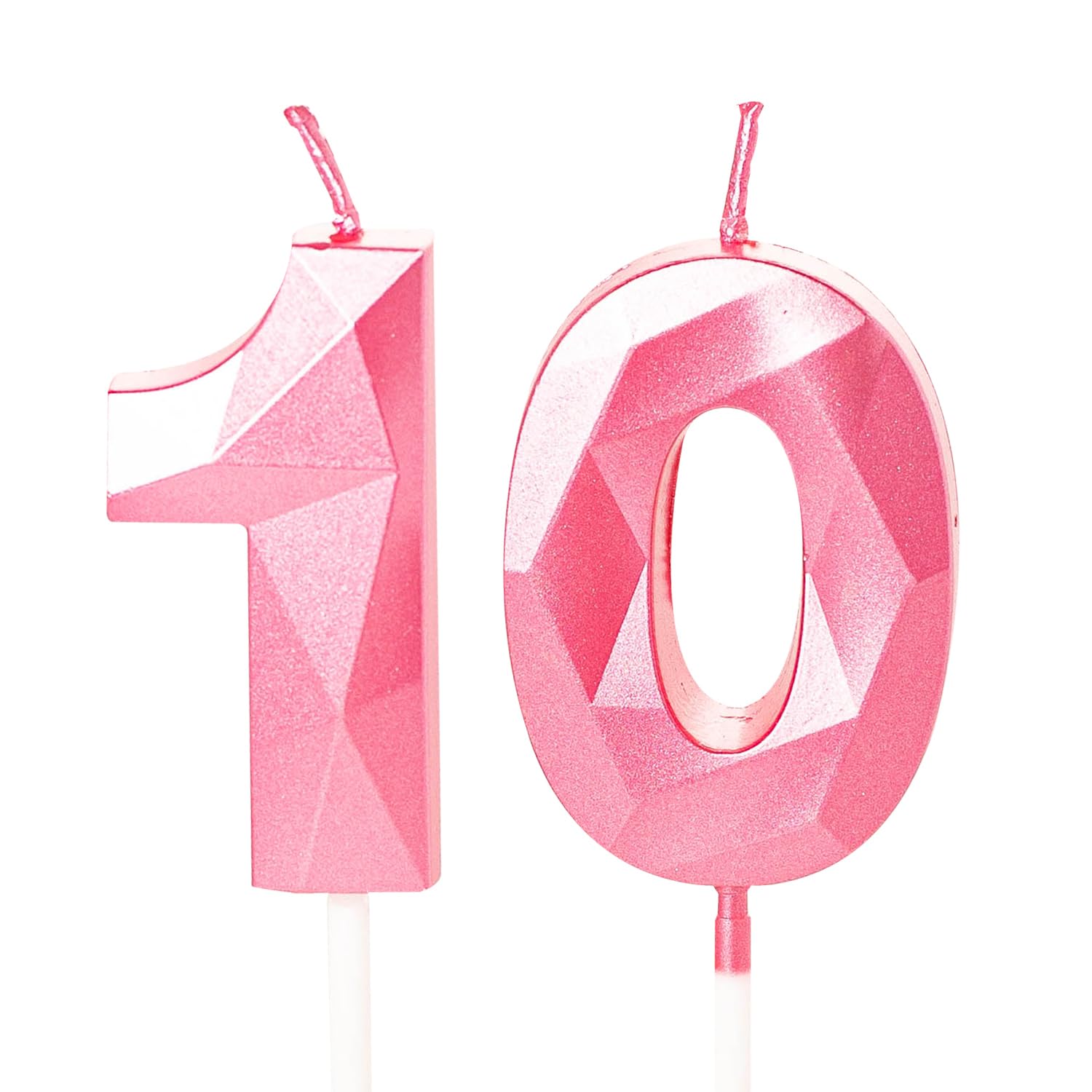 Pink 10th Birthday Candles Number 10 Candles for Birthday Cake, 10th ...