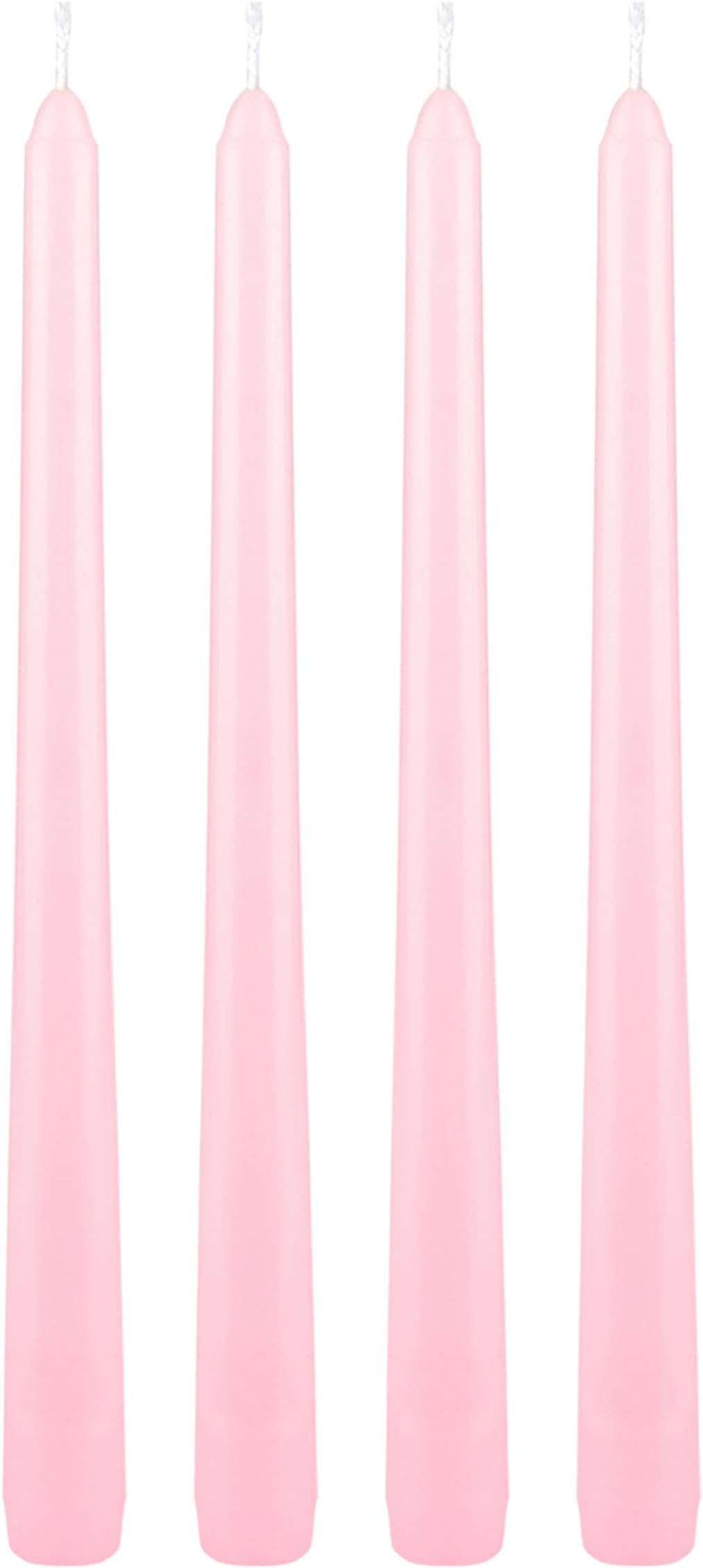 Amazon.com: Mega Candles 4 pcs Unscented Pink Taper Candles, Hand ...