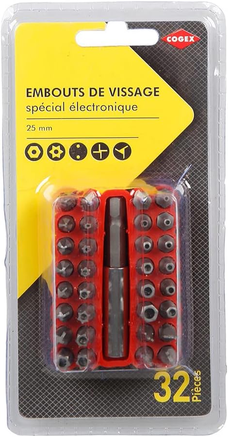 COGEX - Embouts de vissage 25mm - Spécial électronique - 32 pièces avec ...