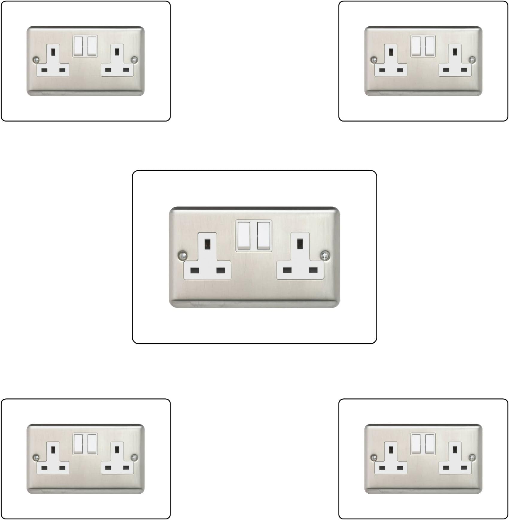Dencon 2 Gang White Finger Plates for Light Switches & Double Sockets ...