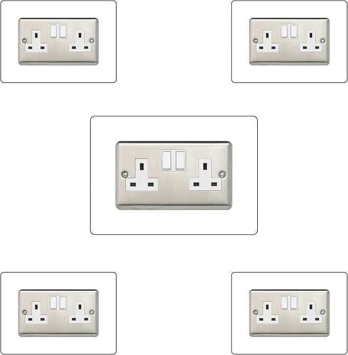 5X Double Socket Surround, Acrylic Back Panel or Plate, Protect Wall ...