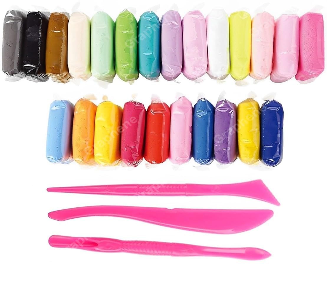 Buy GRAPHENE (Pack of 24) Air Dry Clay, Colorful Children Soft Clay ...
