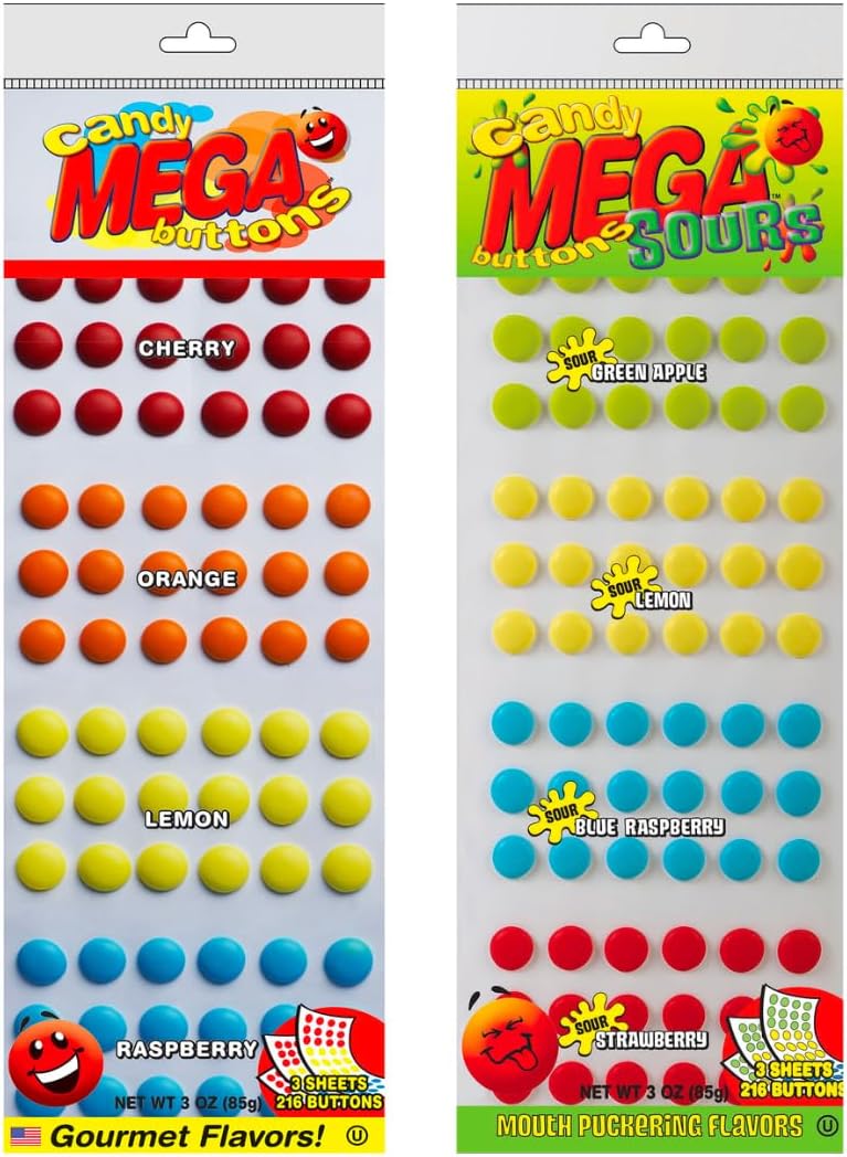 Amazon.com : Stichler Mega Candy Buttons Pack of 3, 648 Buttons Total ...